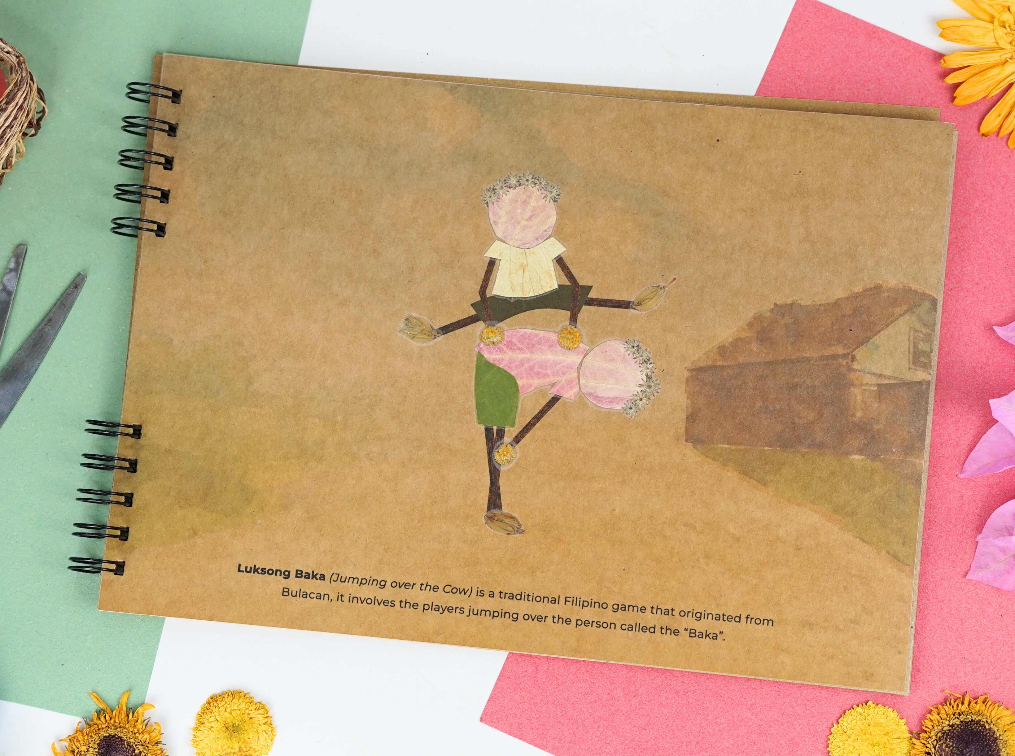 Scrapbook Kraft with Real Pressed Flower Artwork - LUKSONG BAKA (20 ...