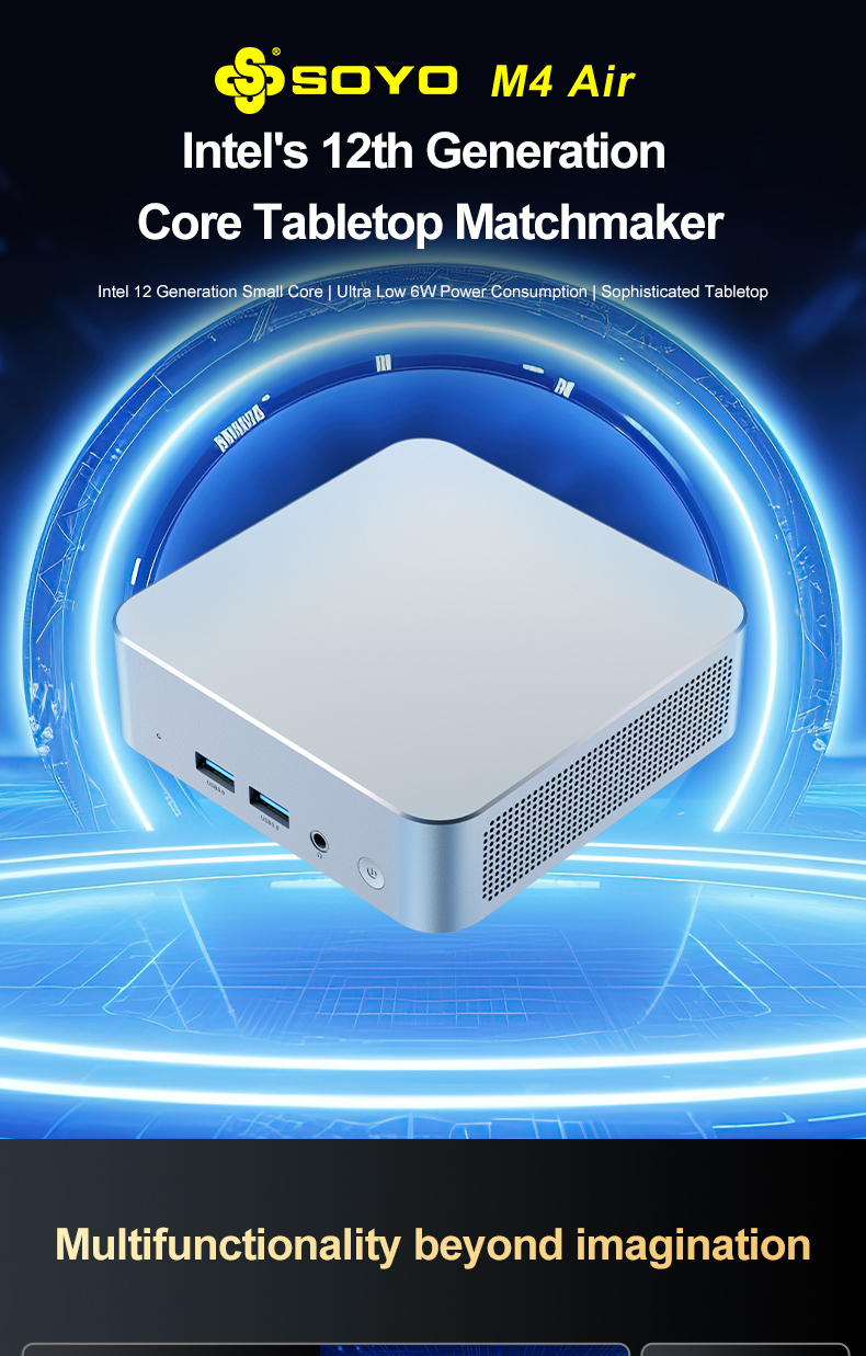 TECLAST SOYO M4 Air Mini PC 13th Gen Intel 4K UHD Graphics 4Core 4Threads 8GB+256GB BT5 WiFi ...