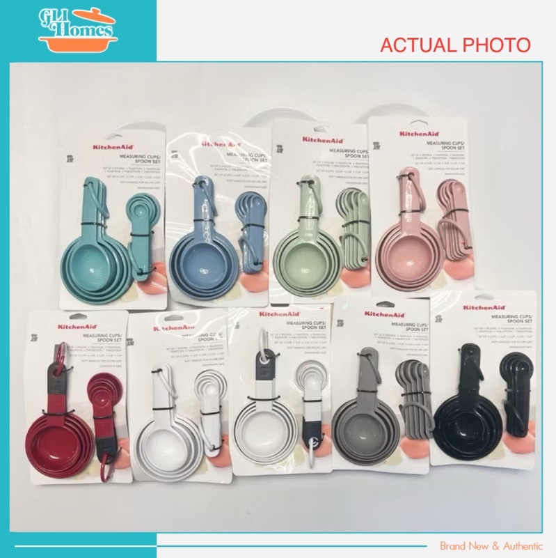 KitchenAid Measuring Cups and Spoons (Aqua Sky, White, Black, Red, Gray ...