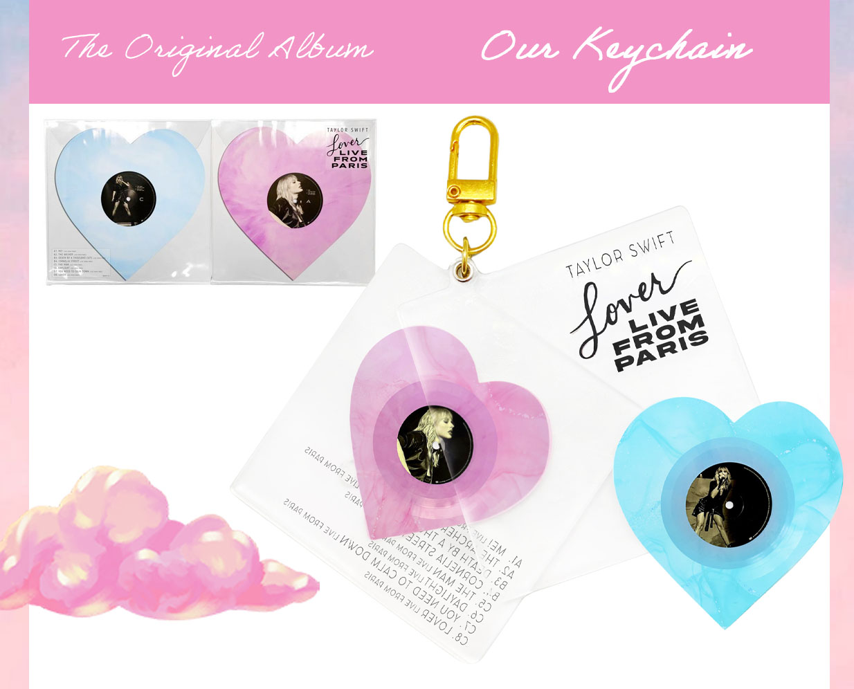 Taylor Swift Lover Acrylic Keychain Removable CD Disc Swiftie Bag Charm ...