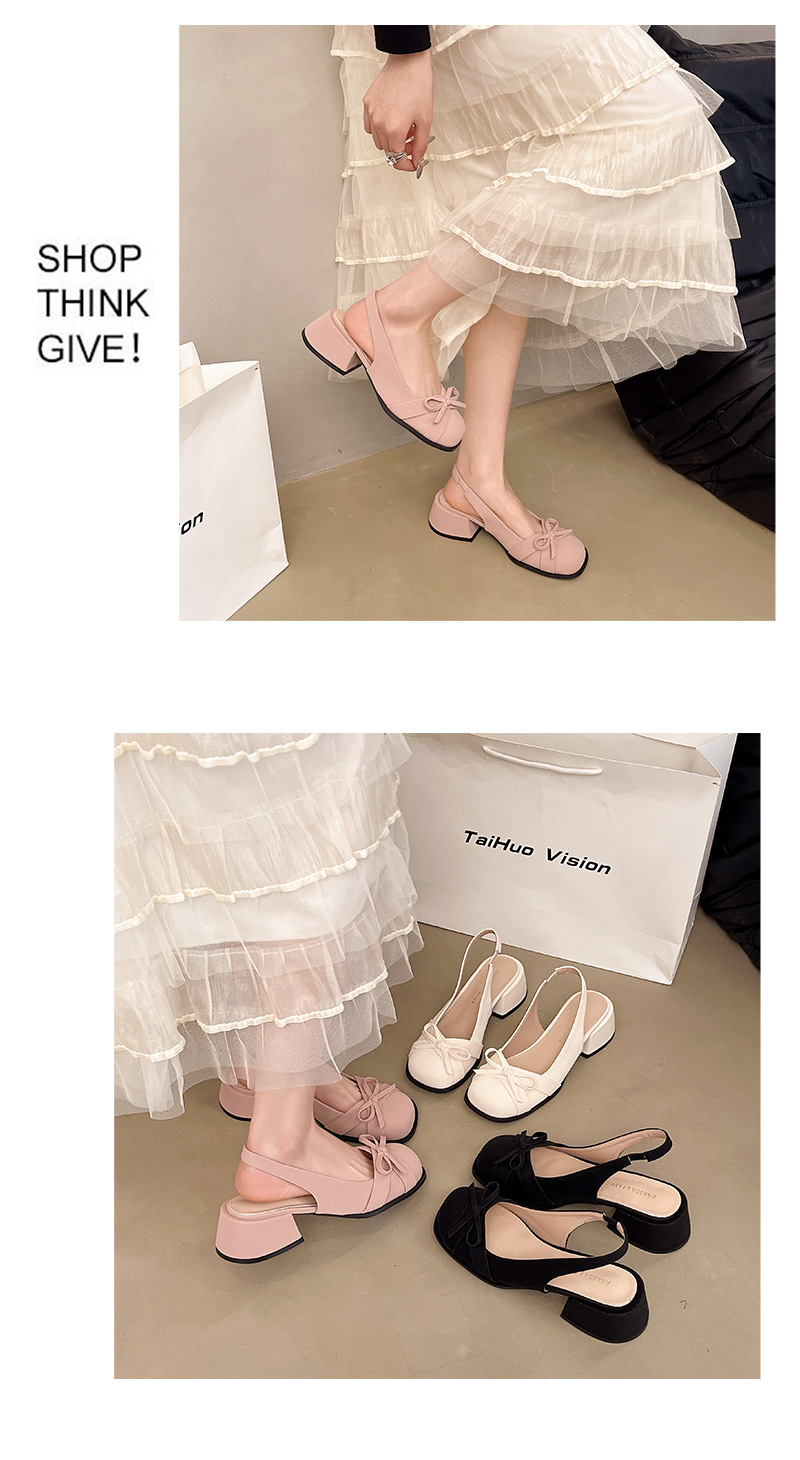 【YOKO】4CM French Temperament Woman Hollow Head Of Bow Sandals For Women ...