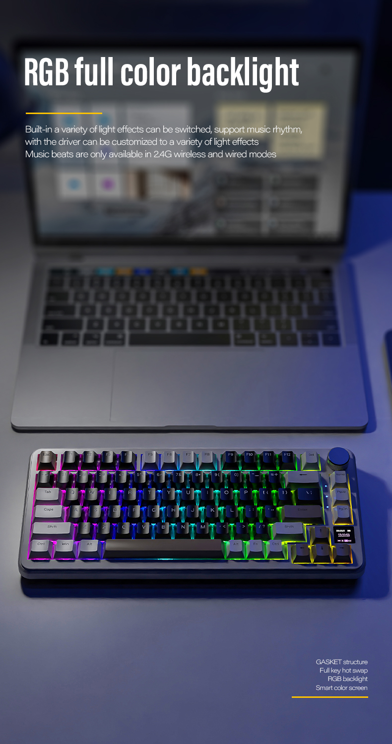 Attack Shark X85 Pro Wireless Gasket Mechanical Keyboard 75% Tri-Mode ...