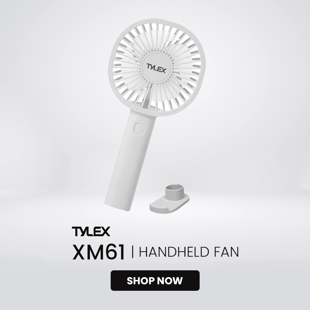 Tylex XM61 Handheld Mini Fan Rechargeable Strong Wind 1200mAh Battery ...