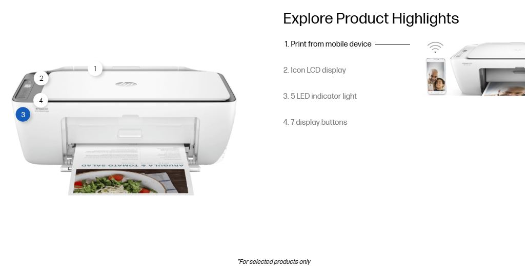 HP DeskJet Ink Advantage 2875 All-in-One Printer Wireless| HP Inkjet ...