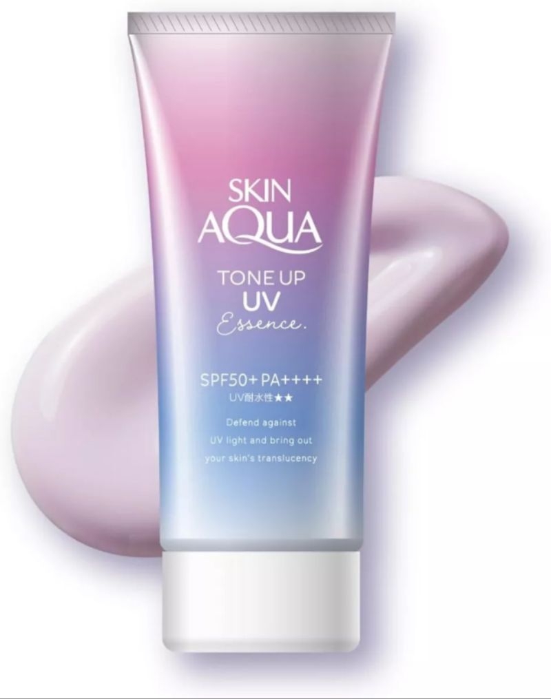 ROHTO SKIN AQUA TONE UP UV ESSENCE 80g SPF50+ PA++++ sunscreen lavender | Eve's Shoppe
