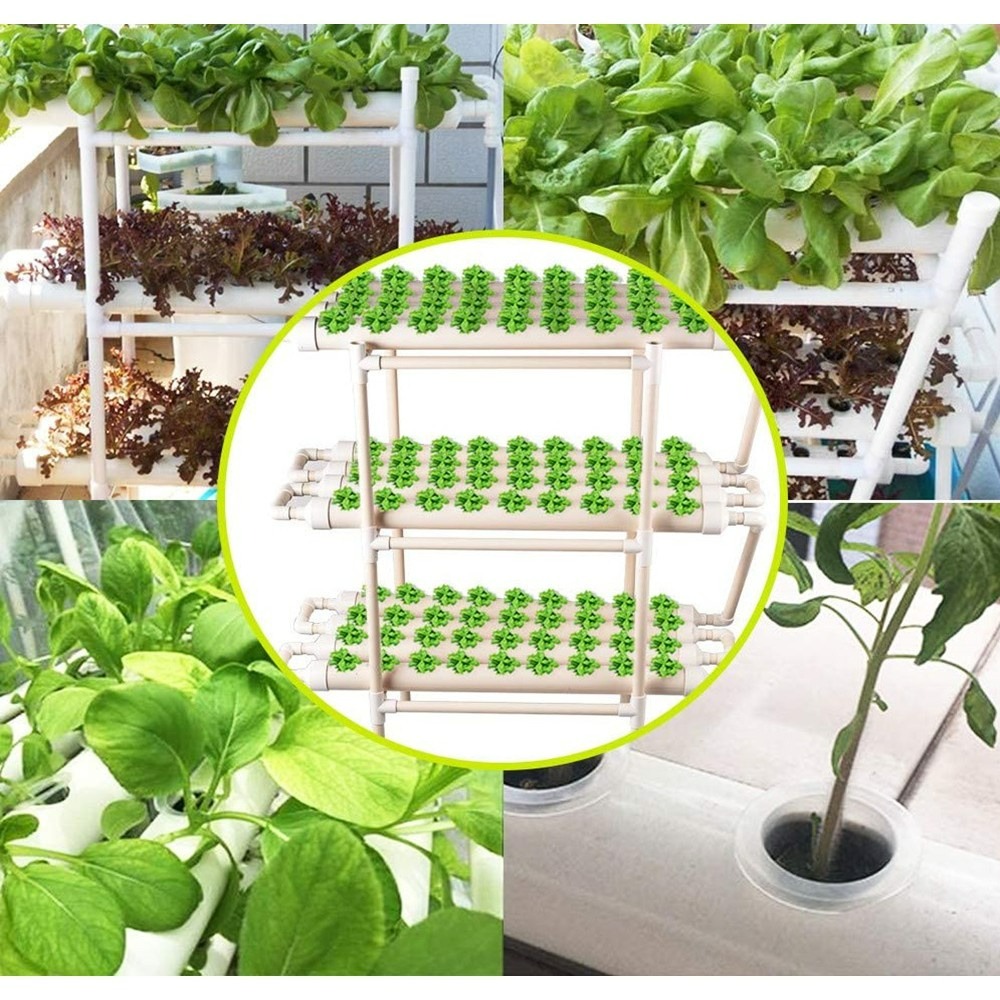 Hydroponics NFT System with 108 Holes Kits Vertical Hydroponic Growing ...