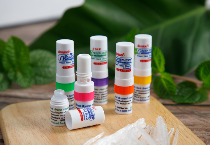 AUTHENTIC Thailand GREEN HERB 2 IN 1 INHALER MENTHOL 72% Random GREEN ...