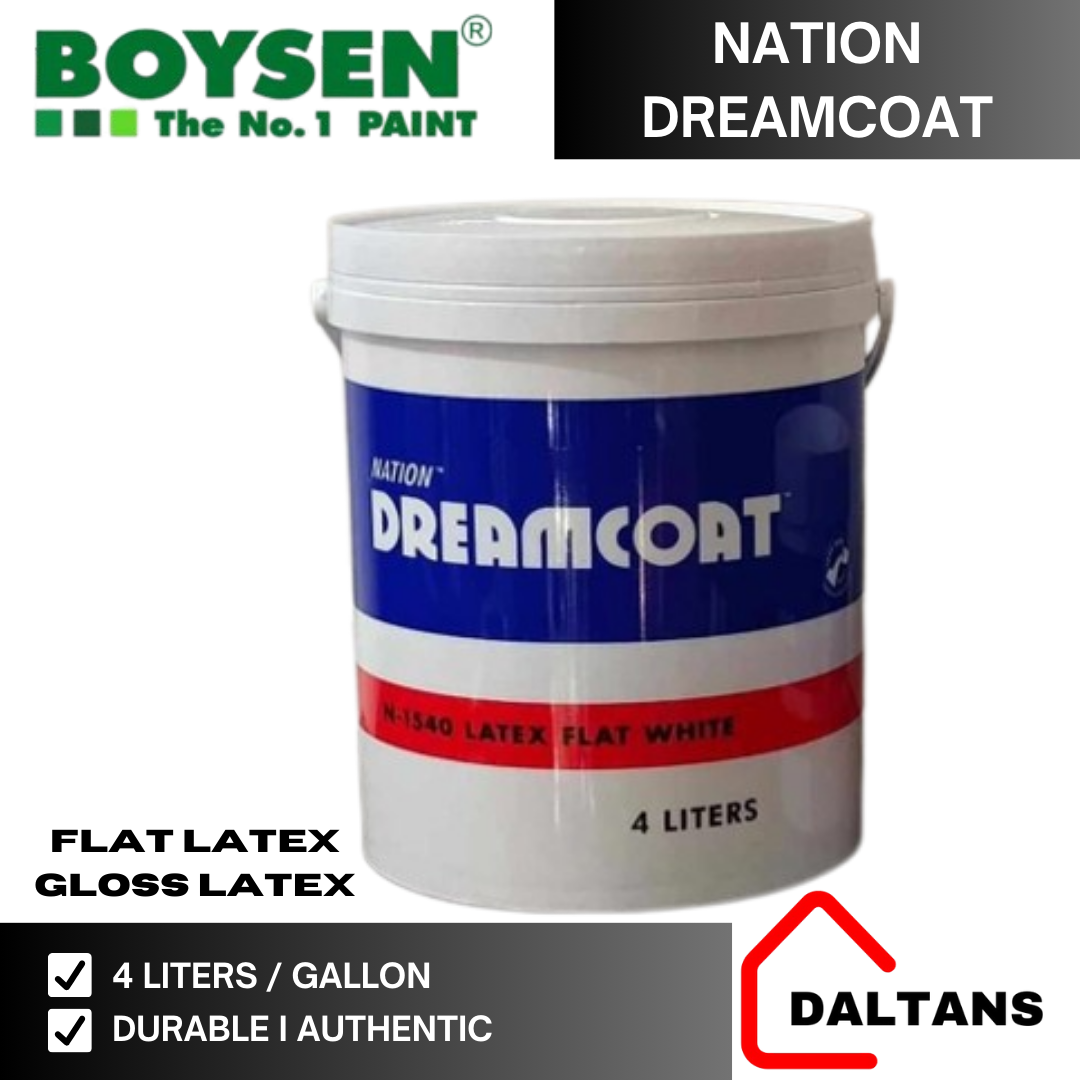 NATION DREAMCOAT FLAT OR GLOSS LATEX WHITE 4L GAL N-1540 OR N-1541 FOR ...