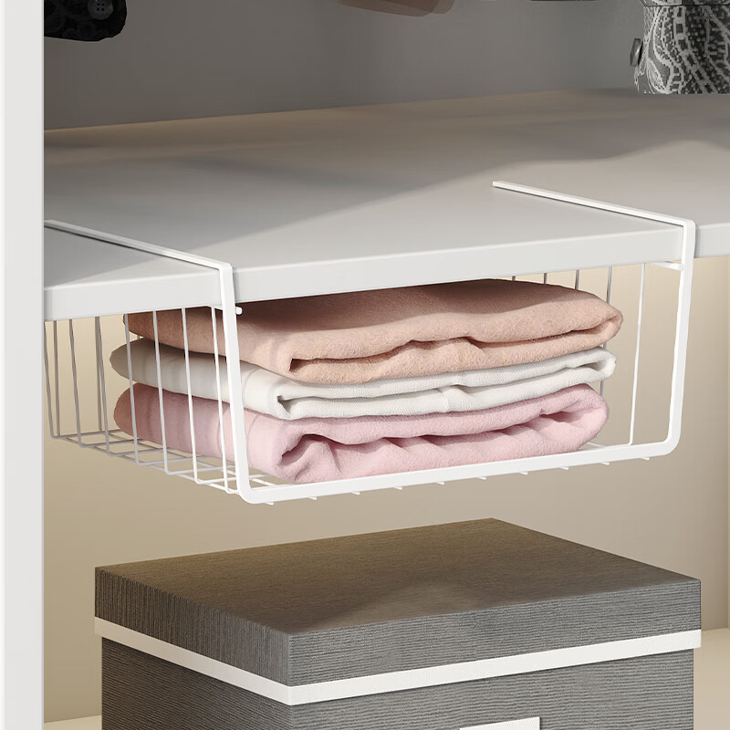 Under Shelf Table Storage Basket Rack Desk Wire mesh Cabinet Hanging ...