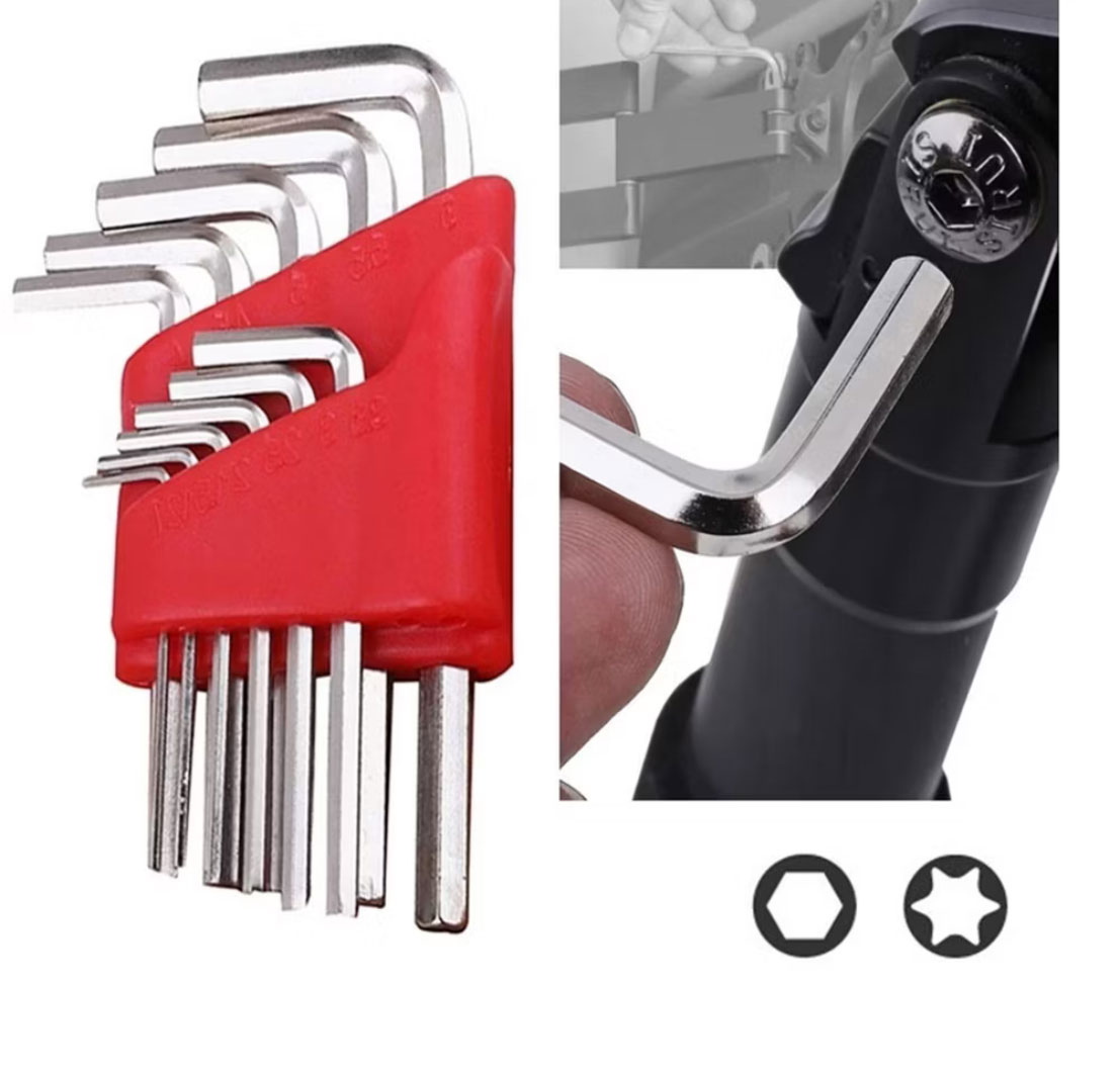 Manual Hardware tools Flat head Allen key 8-piece set L-shaped long and ...