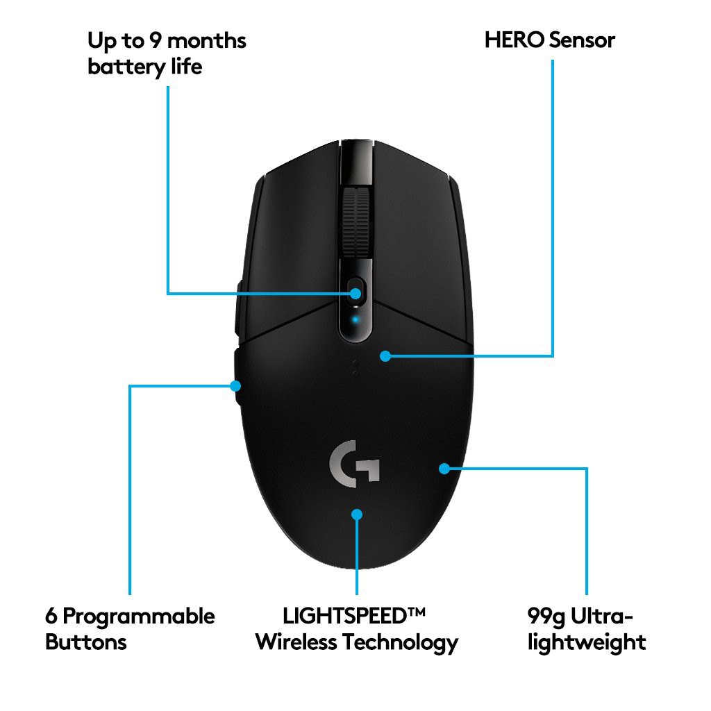 Original Logitech G304 Gaming Mouse Wireless USB 12000 DPI PC/ Mac ...