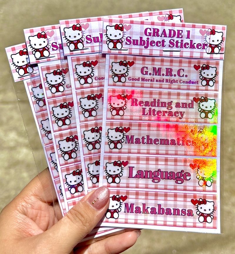 Subject Sticker for Grade 1 Splash Proof Sticker Subject Complete Set ...