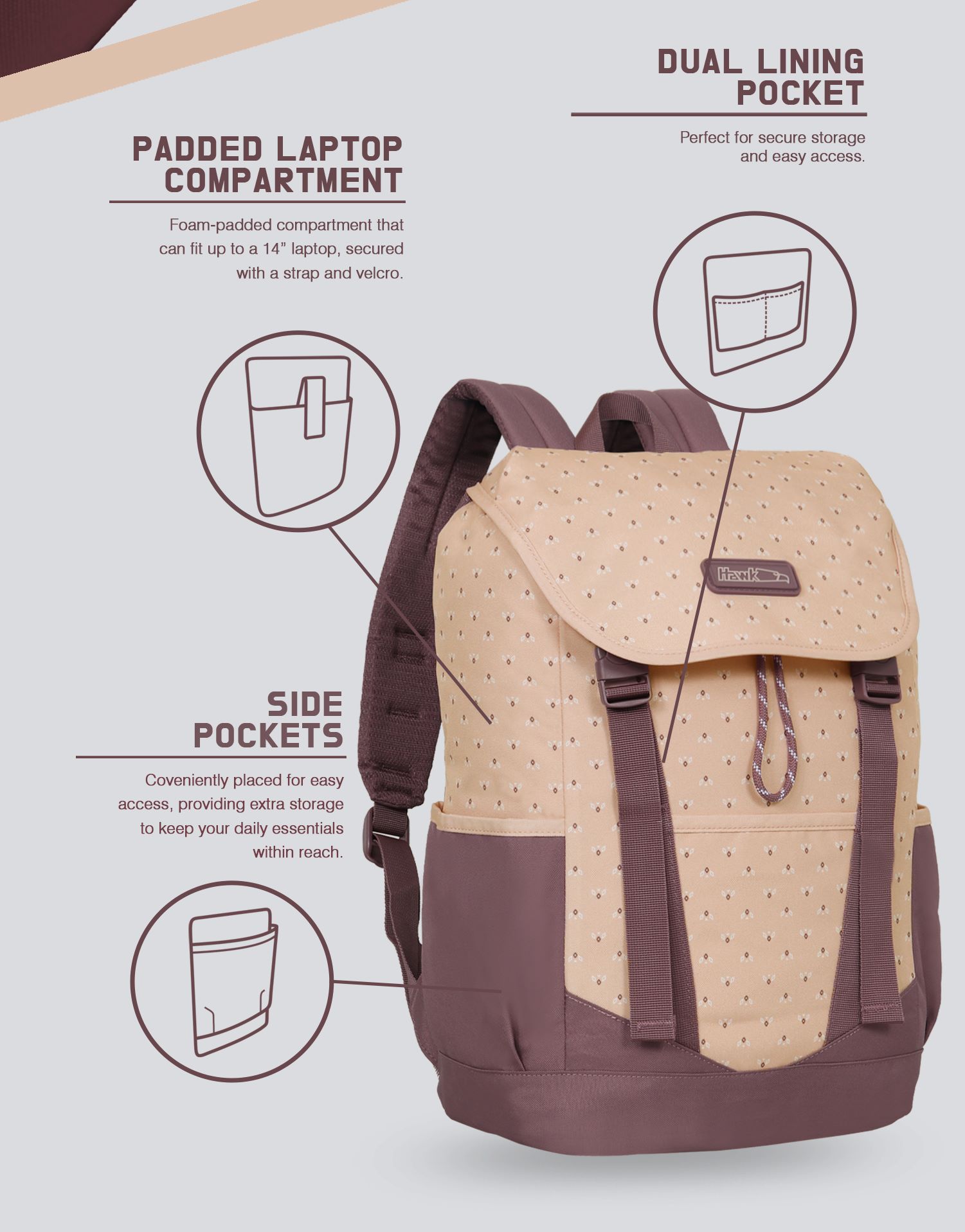 Hawk 5970 MEDIUM Lifestyle Backpack | Shopee Philippines