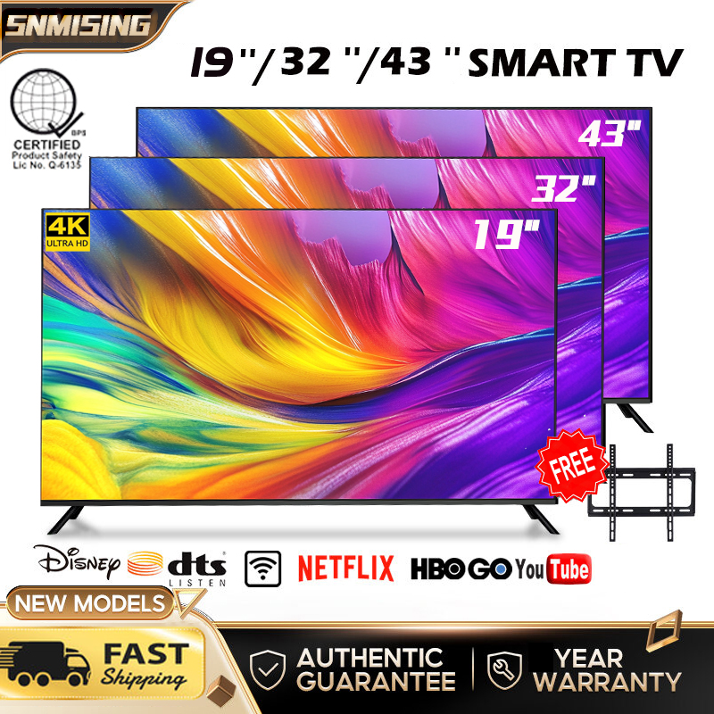 SNMISING *Smart TV 4K 43 Inch Flat Screen Android TV 32 InchTelevision Android Netflix LED ...