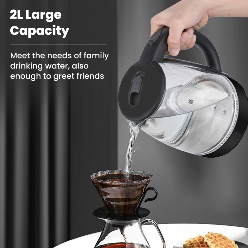 Electric Kettle 2L 1500W High Power Fast Heating Home Anti Scalding ...