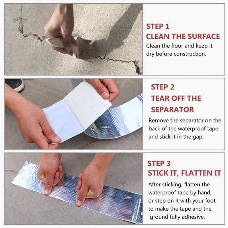 5M Aluminum Foil Butyl Waterproof Tape Roof Sealant For Roof Leak Wall ...