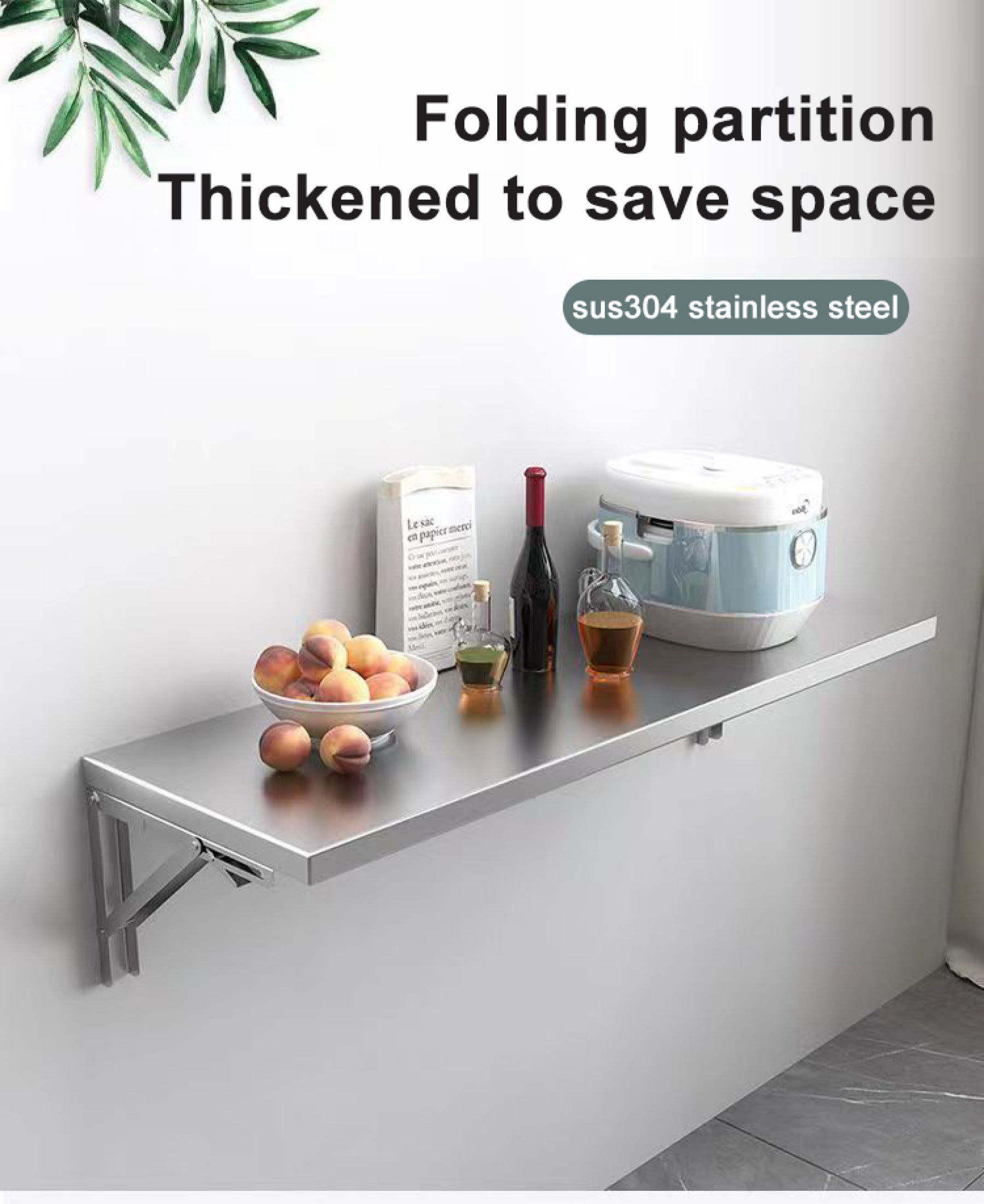 304 Stainless Steel Wall Mount Kitchen Rack Wall Microwave Oven Storage ...