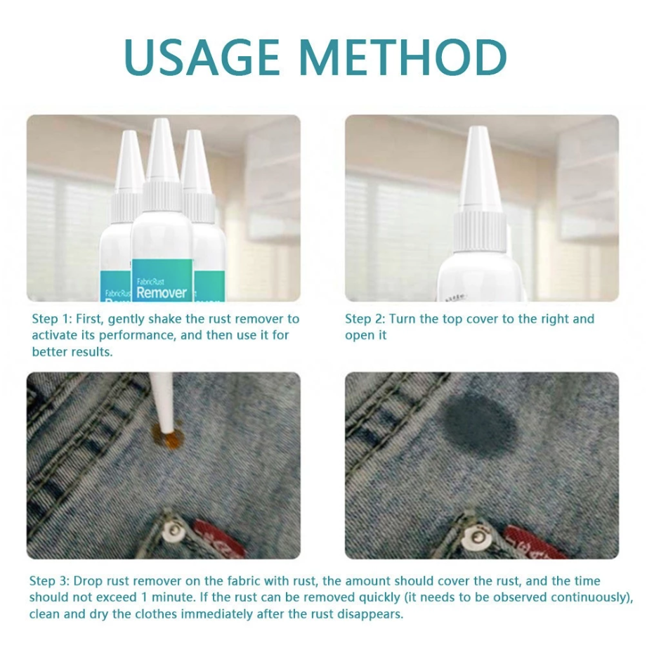 Fabric Rust Remover For Clothes Rust Stain Remover For Clothes Cleaner ...