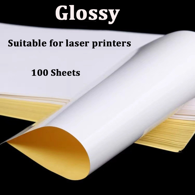 (50 | 100 sheet)Printable Inject Sticker paper Matte, Glossy & Kraft A4 ...
