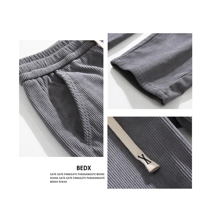 Labeling Corduroy Pants For Men Stripe Texture Cuts Slocks Korean Baggy ...