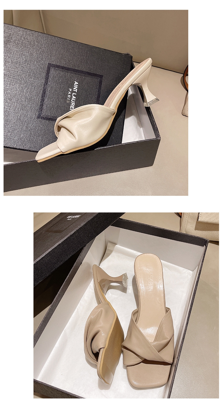 LYS New Korean sandals square toe stiletto women 2 inches heels sandals ...