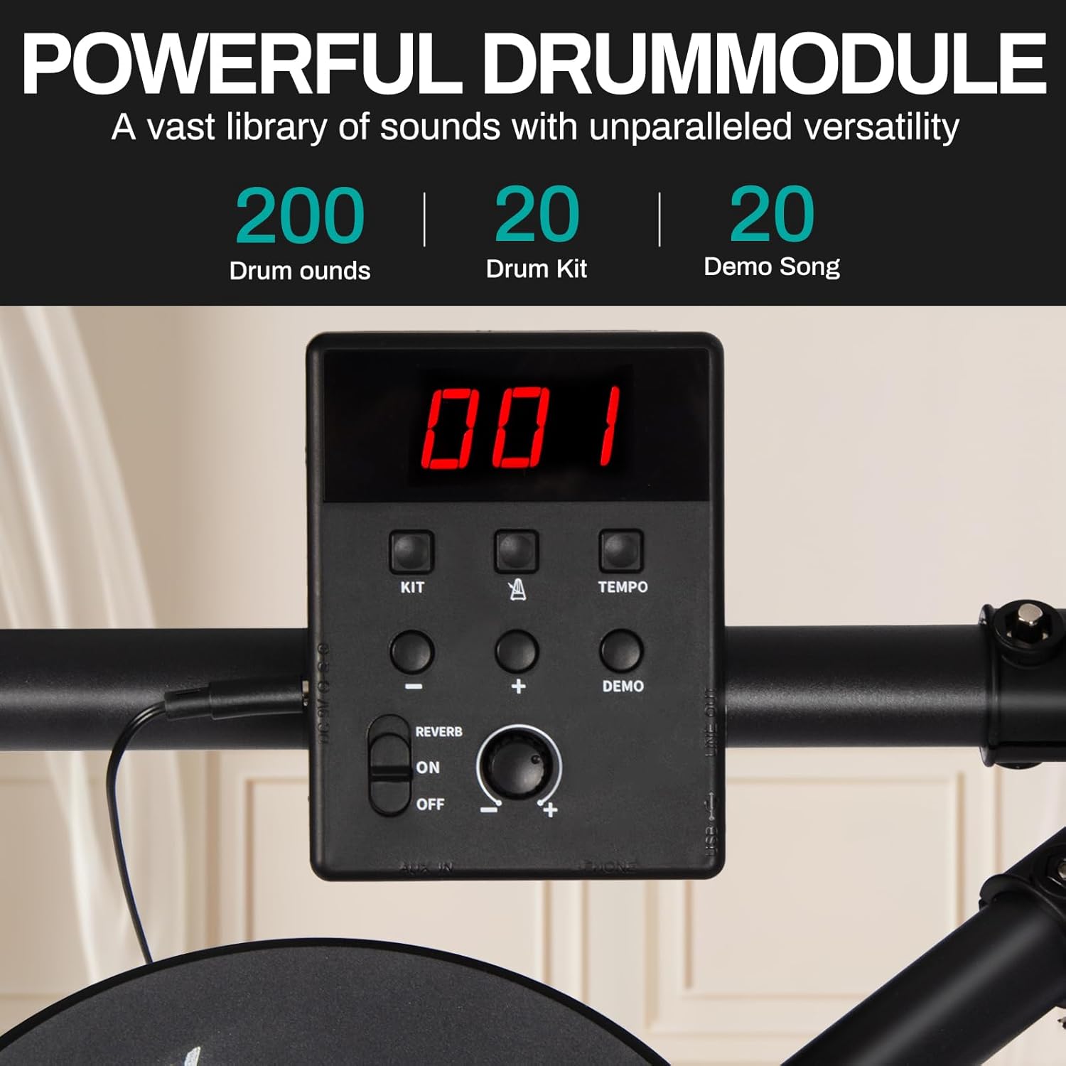 Foldable Electric Drum Set for Home,Shocking Sound Effects with 20 ...