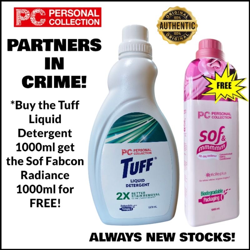 Tuff Liquid Detergent 1000ml + Radiance Fabcon 1000ml by Personal ...