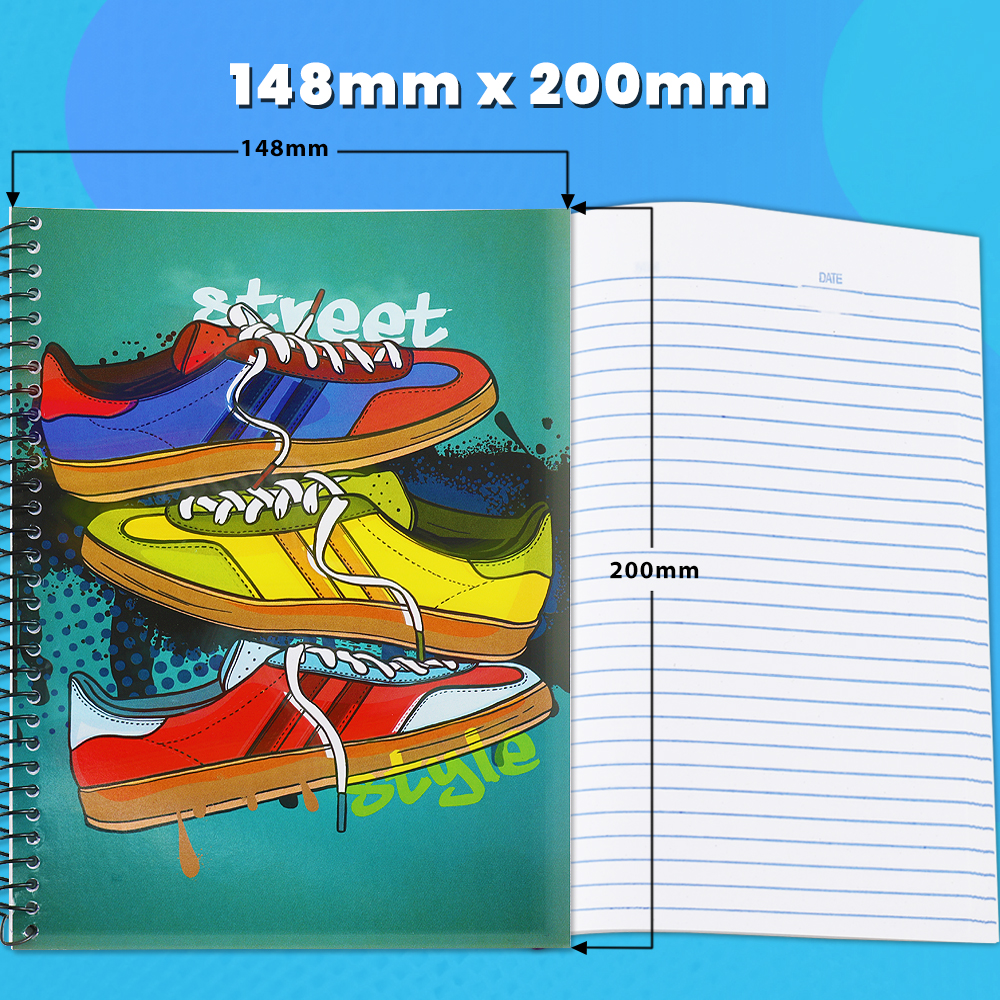 FCI Spiral Notebook with New Assorted Upgraded Cool Design 80 leaves ...