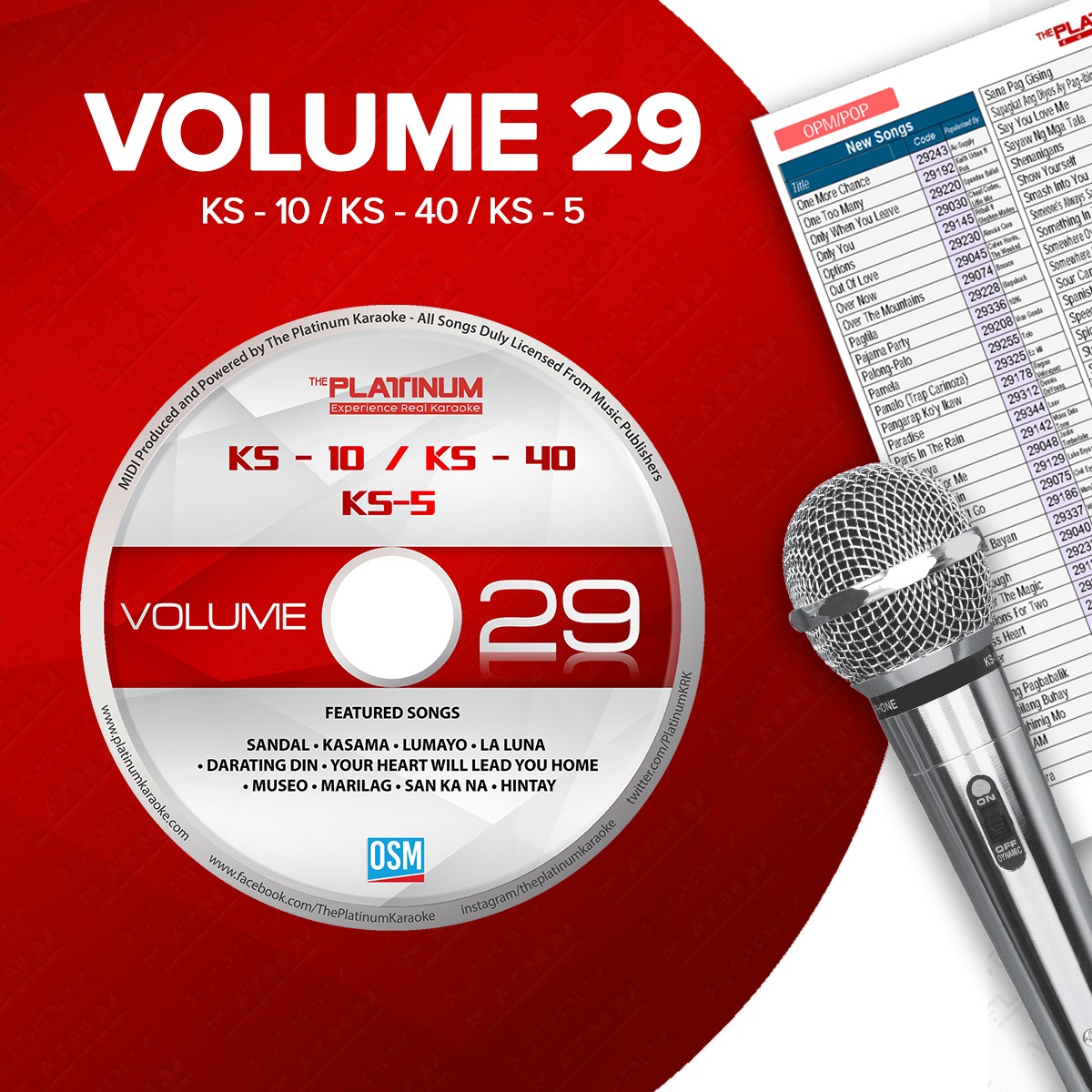 Platinum Karaoke Volume 29 CD for KS10/KS40/KS5/KS-1 | Shopee Philippines