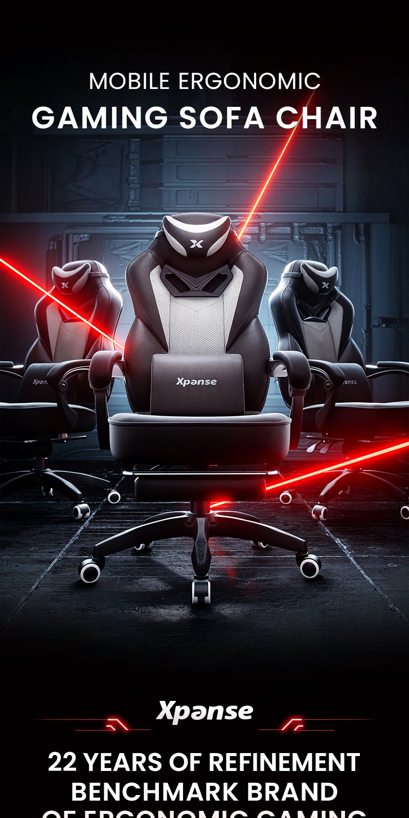 Xpanse Leather Gaming Chair Ergonomic Office Chair Esports Computer ...