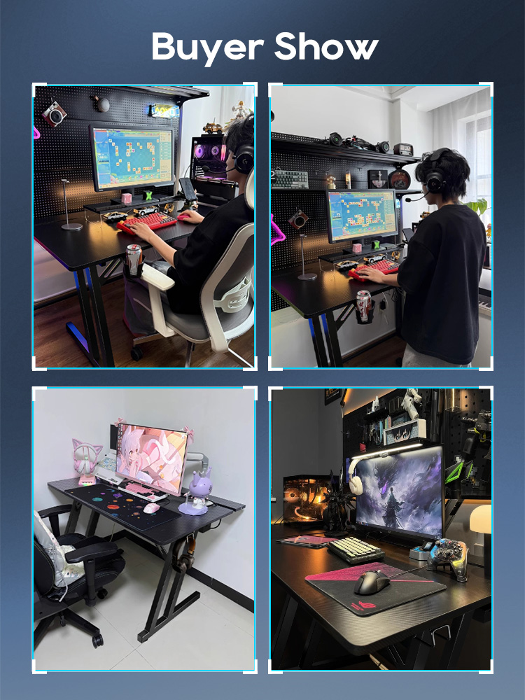 Xpanse Split-Top Computer Gaming Table Office Table With Cable Box【30 ...