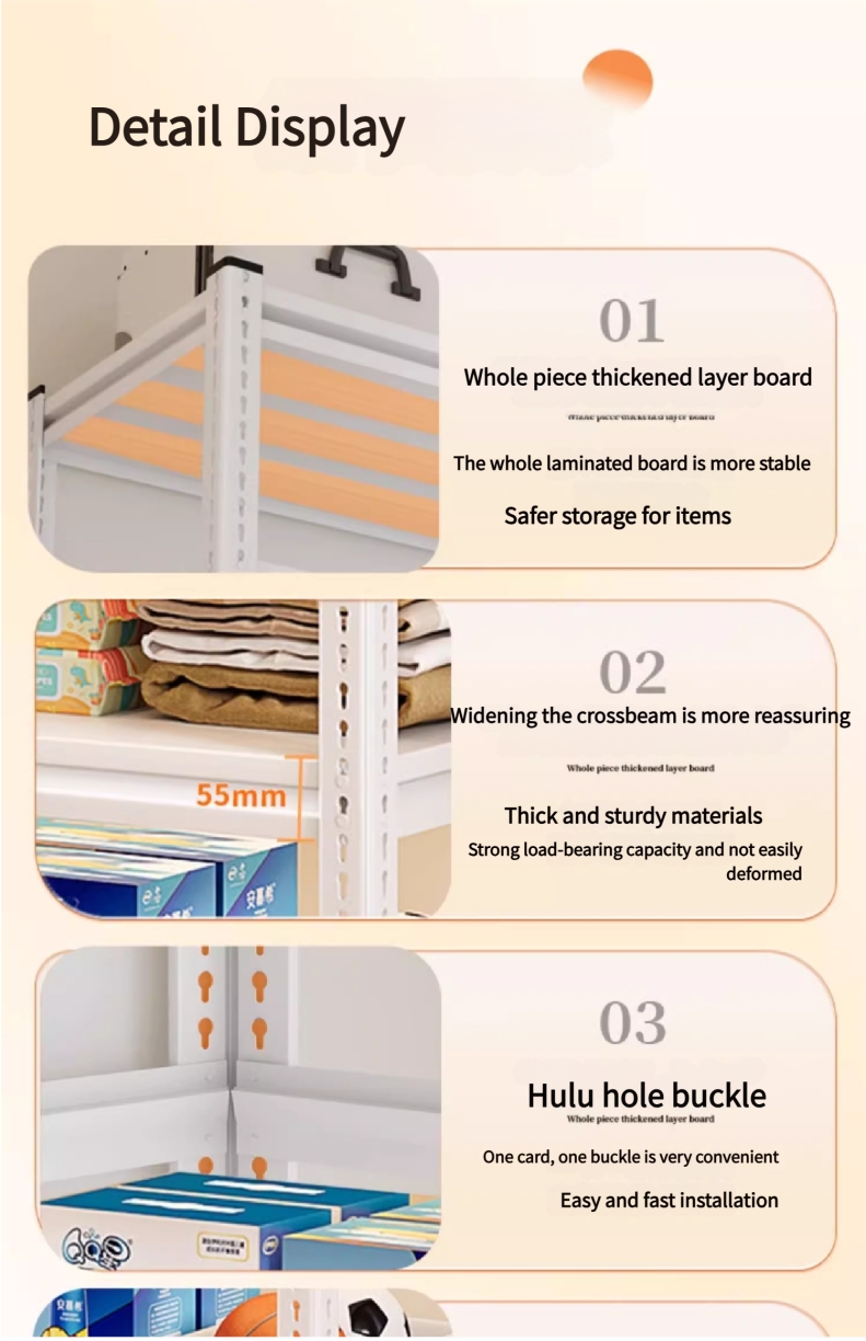 3/4/5Layer Metal shelves Heavy duty easy to install clean large ...