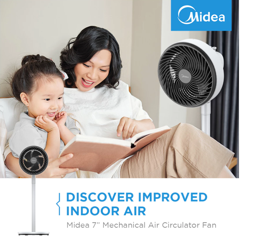 Midea air circulation fan with 3-speed adjustable strong wind and 5 ...