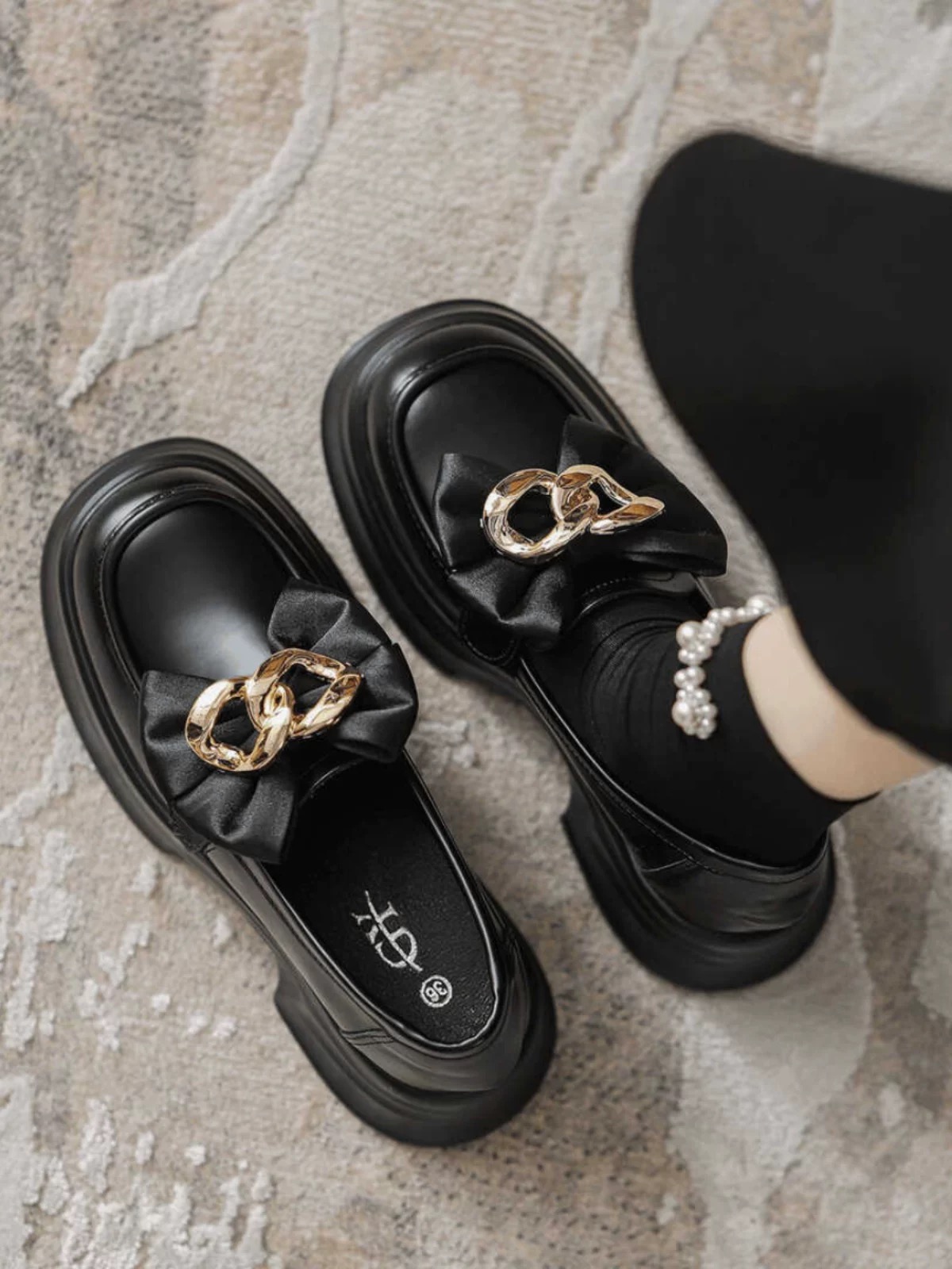 「KAEVE」BUY 1 TAKE 4 design Mary Jane Velcro leather black heels Lolita ...