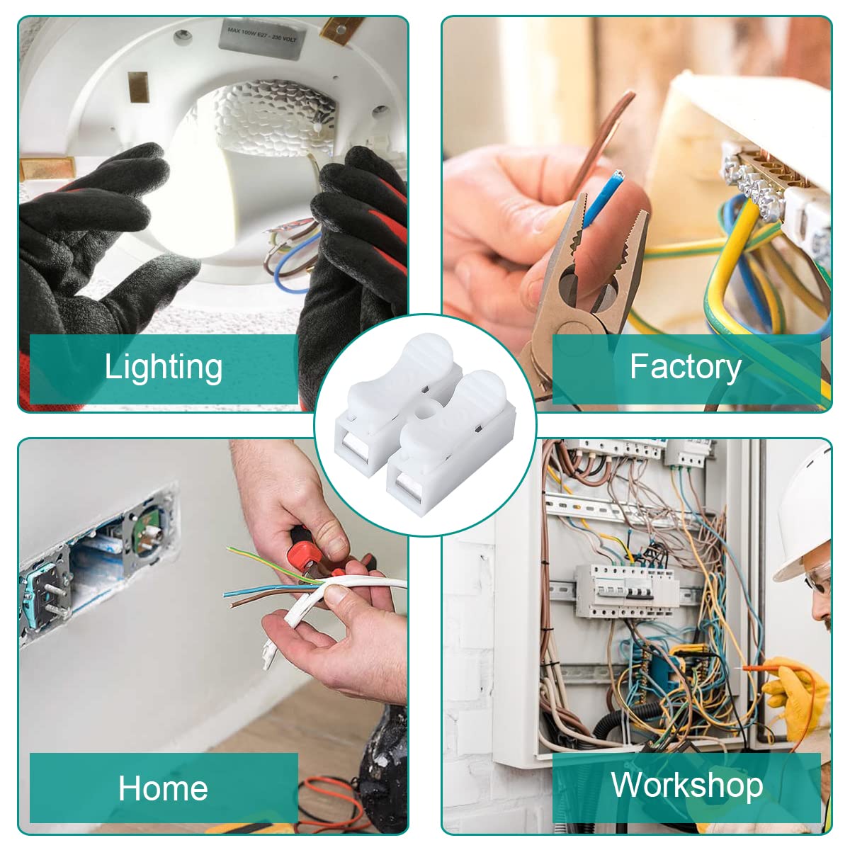 50/100pcs Self-Locking Cable Connectors 2 Pin Quick Splice Wire And ...