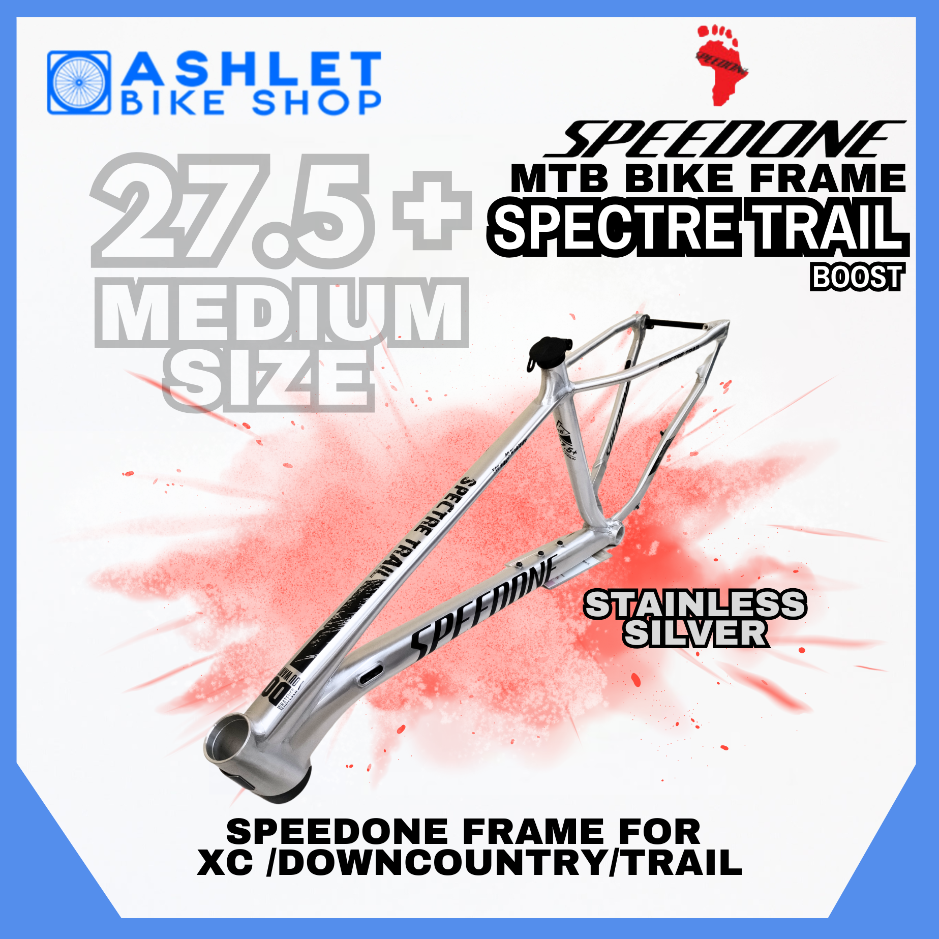SPEEDONE SPECTRE TRAIL Bike Frame 27.5+ Boost Medium Size Aluminum ...