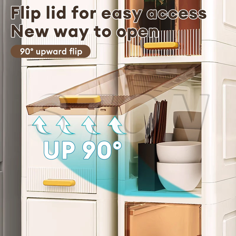 20cm Wide Gap Storage Cabinet Slim Drawer Cabinet With Wheels 3/4 ...