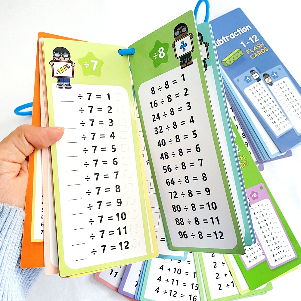 0-12 Addition Subtraction Multiplication Division Cards ,Educational ...
