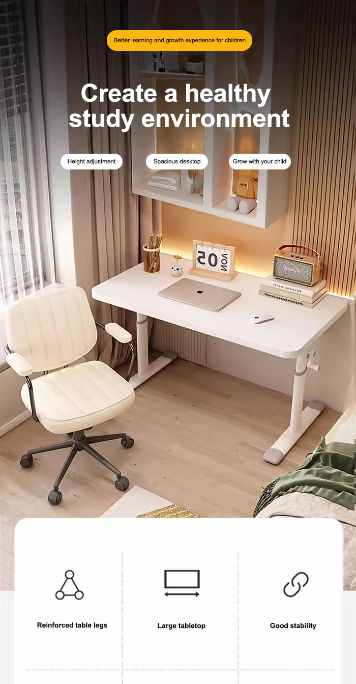 F&G Adjustable Desk Computer Desk Student Study Table Hand-cranked ...