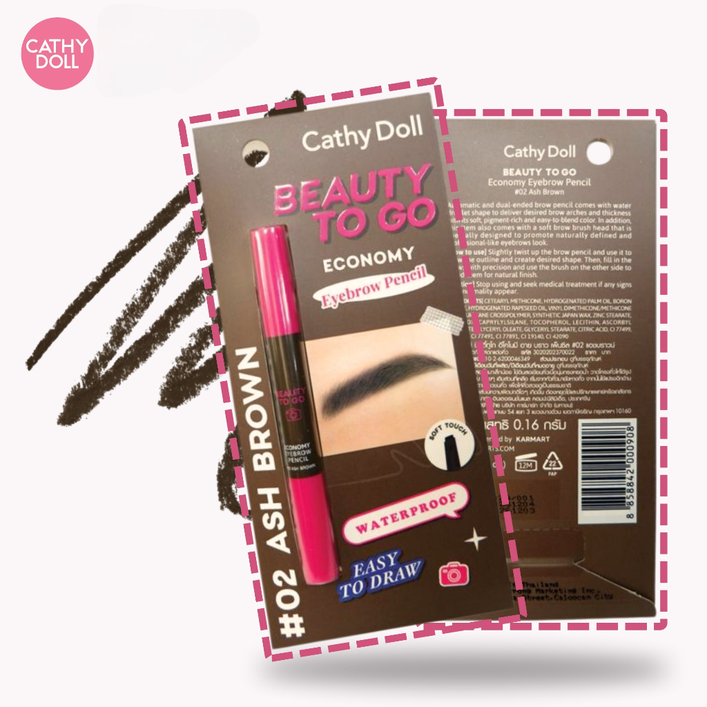 Cathy Doll B2G Eyebrow Pencil 0.16g 02 Ash Brown | Shopee Philippines
