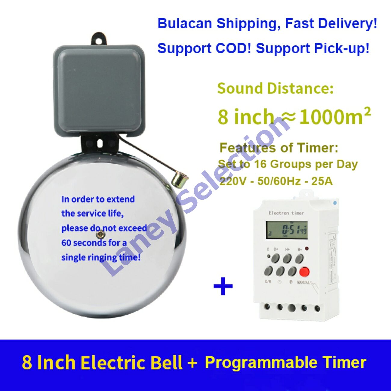 School Bell with Programmable Timer Remote Control Electric Bell ...