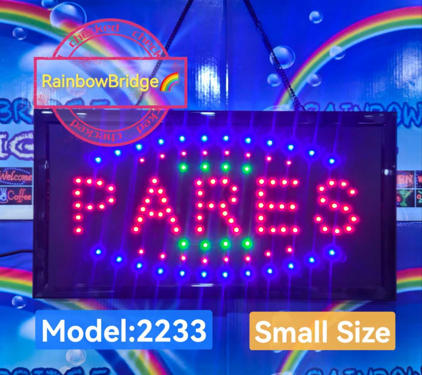 PARES - RAINBOW BRIDGE LED SIGNAGE (New-Small-Large) #SIZE: W48cm ...
