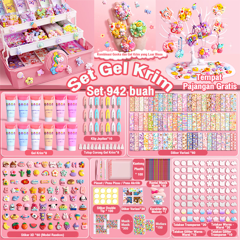 Guka Keychain Making Set DIY Cream Glue Cartoon Sticker Kits Kids Toys ...