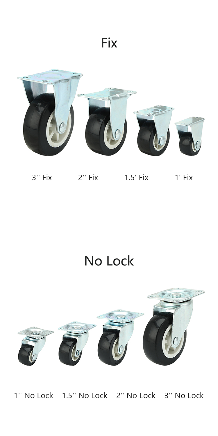 (Fast&COD )Black Rubber Caster Wheels (with lock/without lock ...