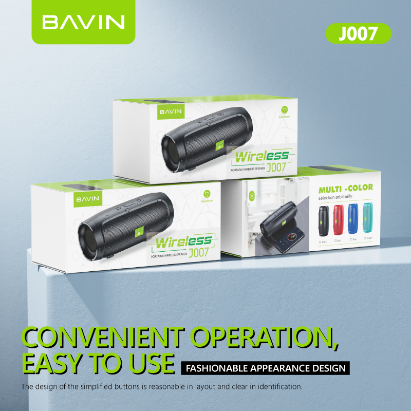 BAVIN J007 Portable Bluetooth Wireless Speaker Splashproof W/ TF Card & USB Port | Shopee ...