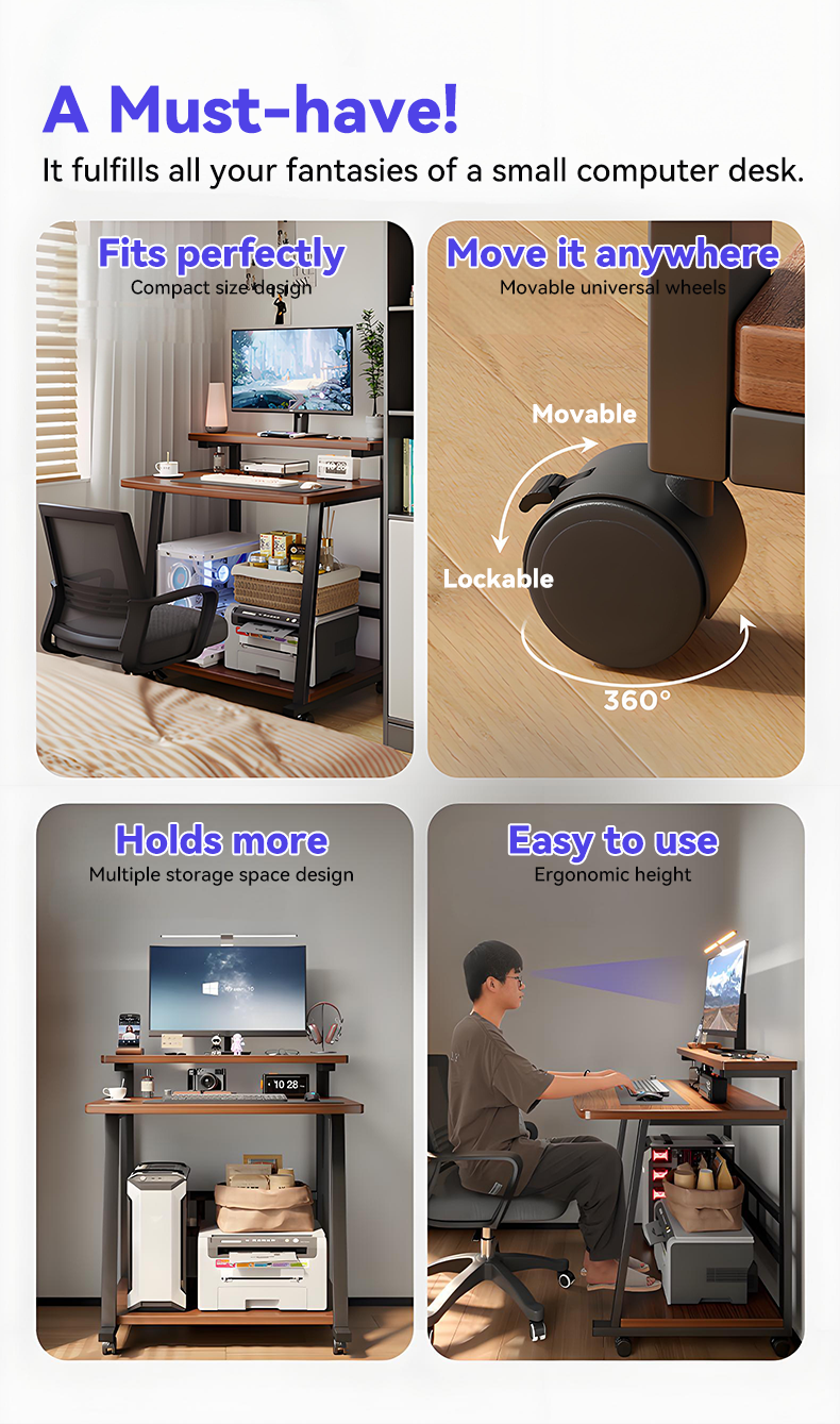 Mobile Desk Computer Desk simple study home book desk writing desk Office desk | Shopee Philippines