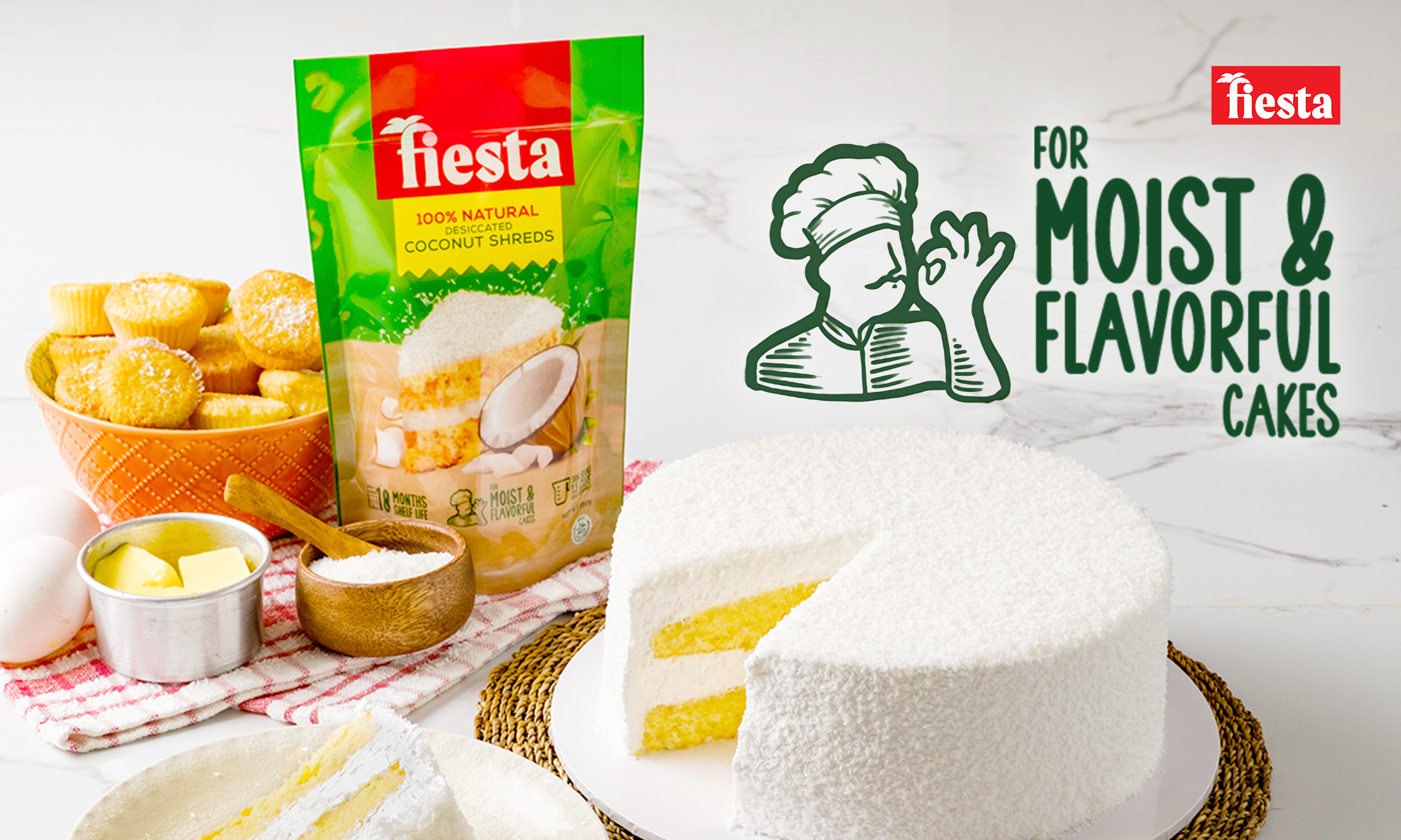 Fiesta Desiccated Coconut Shreds 150g Pack of 4 Unsweetened - For ...