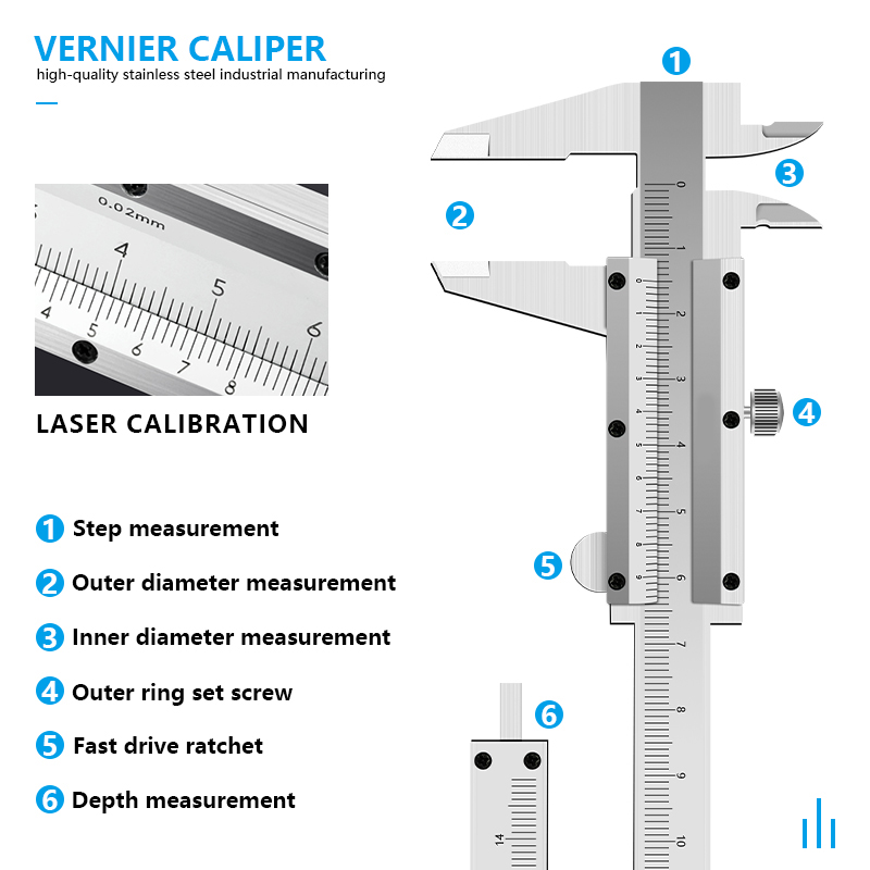 6" 150mm Stainless Steel Manual Vernier Caliper With Case High Quality ...