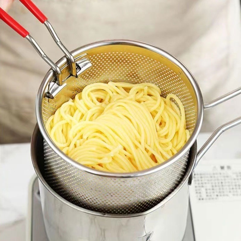 NEW Deep Fryer Pan with Filter Screen 304 Stainless Steel Mini Pan Oil ...