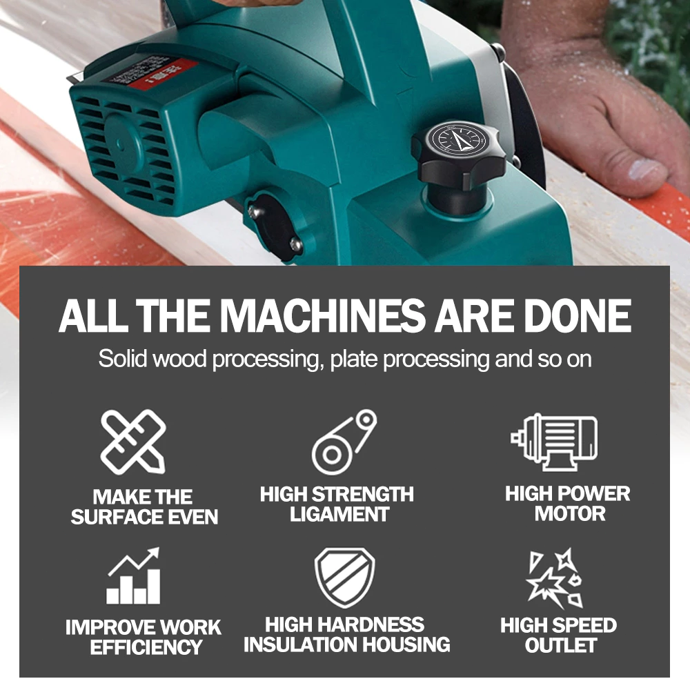 900W Power Planer Tool Electric Wood Planer Power Tool with Case ...